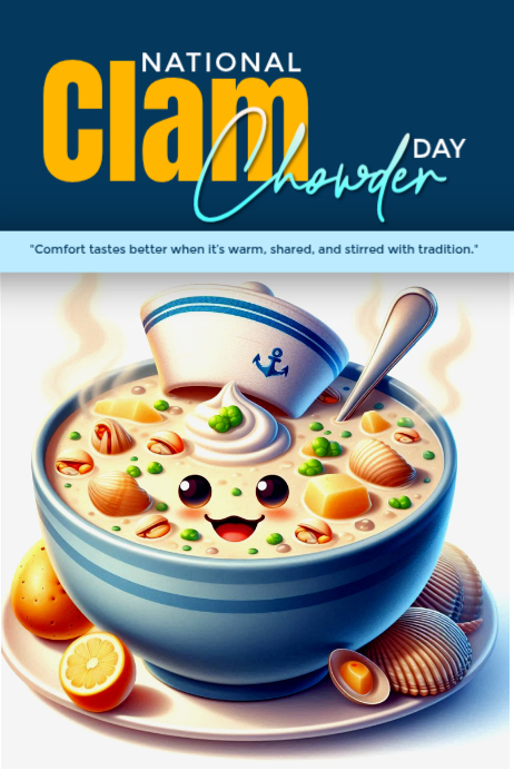National Clam chowder day Template | PosterMyWall