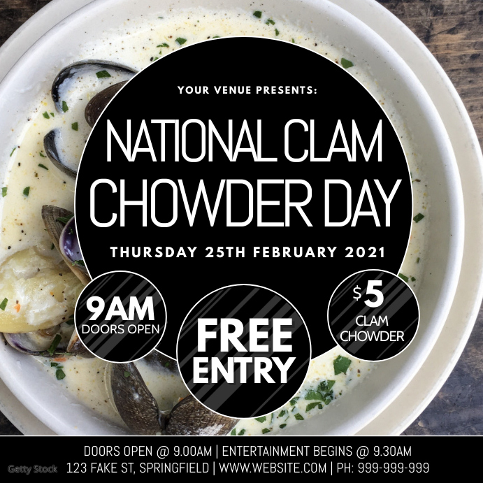 Copy of National Clam Chowder Day Poster | PosterMyWall