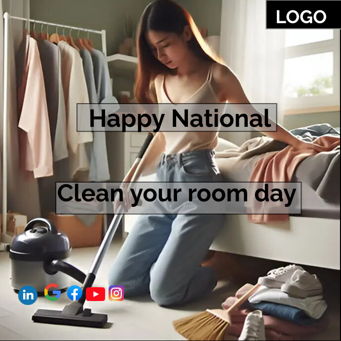 National Clean your room day Template | PosterMyWall