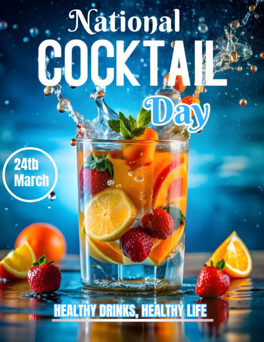 National cocktail day flyer Template | PosterMyWall