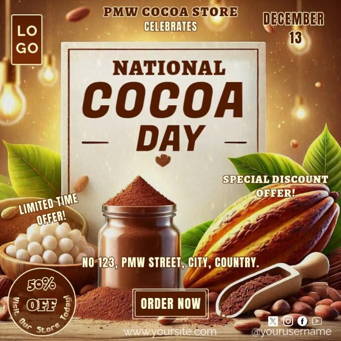 National Cocoa Day Template | PosterMyWall