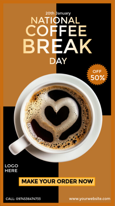 National Coffee Break Day Ad Template | PosterMyWall