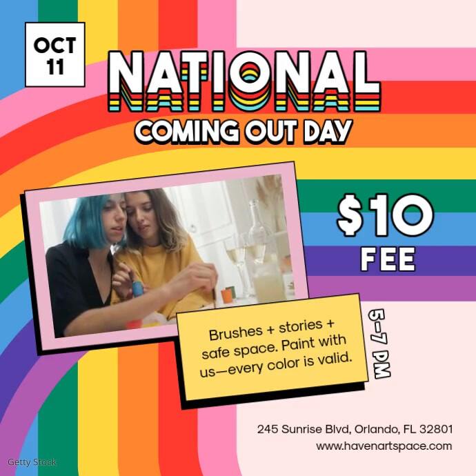 National Coming Out Day Colourful Post Template | PosterMyWall