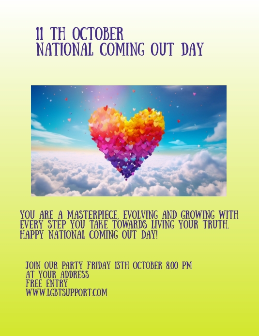 National Coming Out Day Template | PosterMyWall