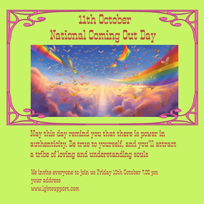 National Coming Out Day Template | PosterMyWall