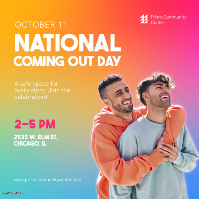 National Coming Out Day Gradient Poster Template | PosterMyWall