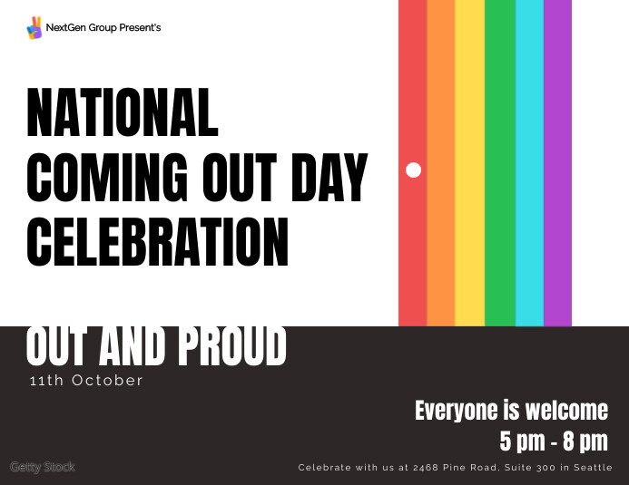 National coming out day horizontal template | PosterMyWall