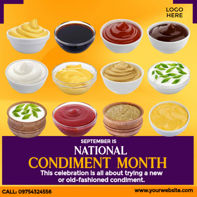 National Condiment Month Template | PosterMyWall