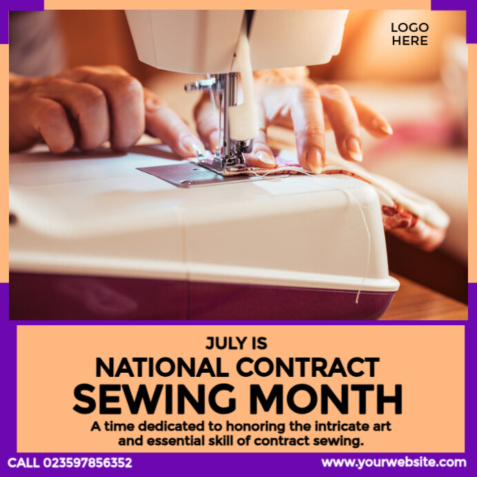 National Contract Sewing Month Template | PosterMyWall