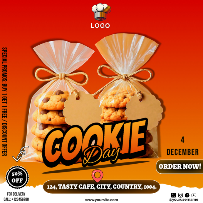 National Cookie Day Instagram Post Template | PosterMyWall
