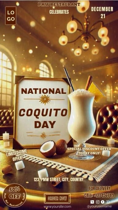 National Coquito Day Template | PosterMyWall