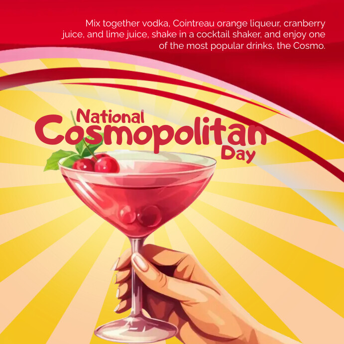 Plantilla de National Cosmopolitan Day Instagram Post | PosterMyWall