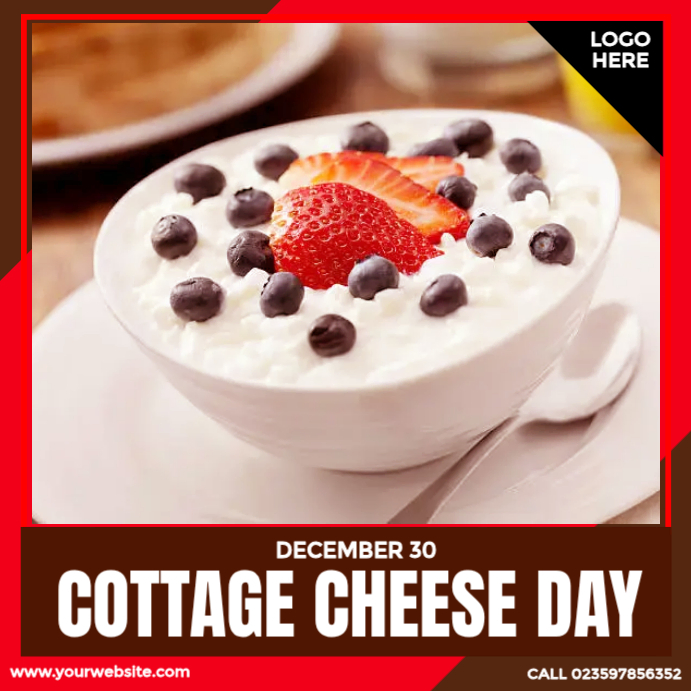 Plantilla de National Cottage Cheese Day | PosterMyWall