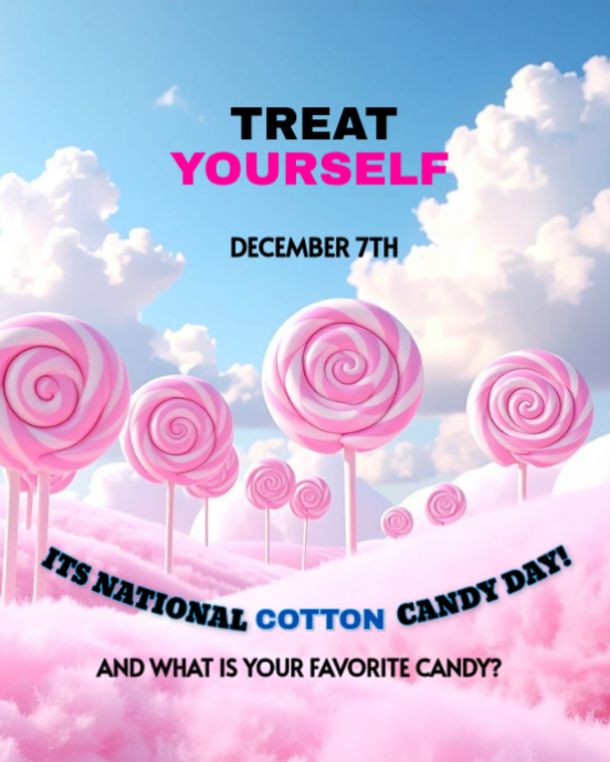 National Cotton Candy Day Celebration Template | PosterMyWall