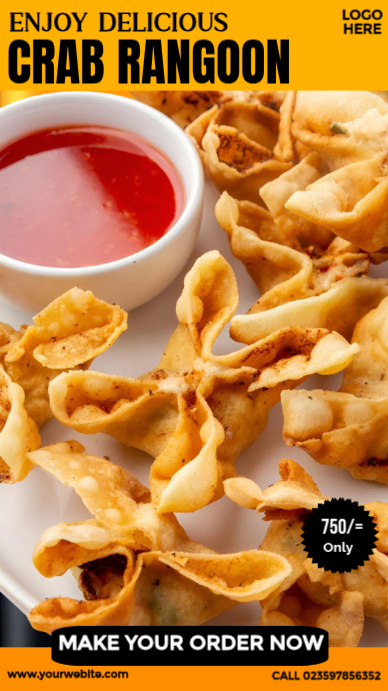 National Crab Rangoon Day Ads Template | PosterMyWall