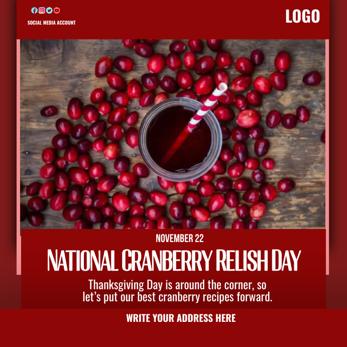 National Cranberry Relish Day Template | PosterMyWall