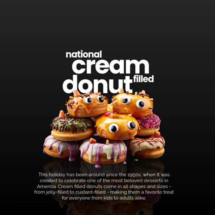 National Cream Filled Donut Day Instagram Template | PosterMyWall