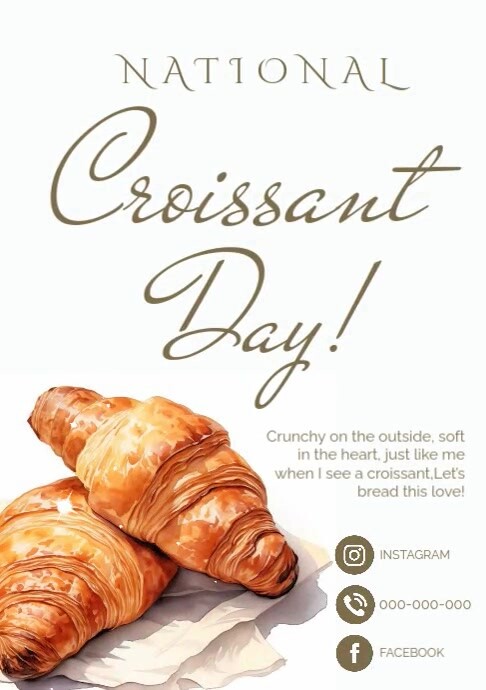National Croissant Day Template | PosterMyWall