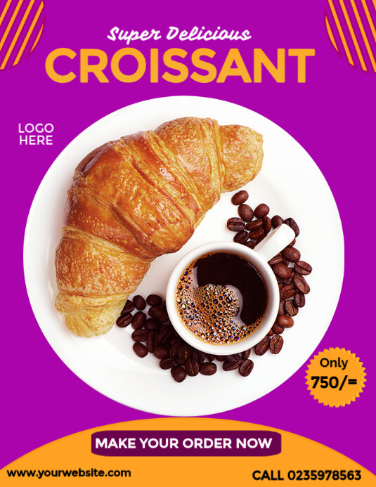 national croissant day flyer Templat | PosterMyWall