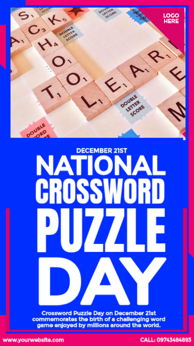 National Crossword Puzzle Day Design Template | PosterMyWall