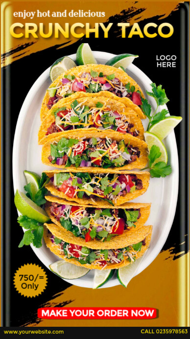 National Crunchy Taco Day Design Template | PosterMyWall