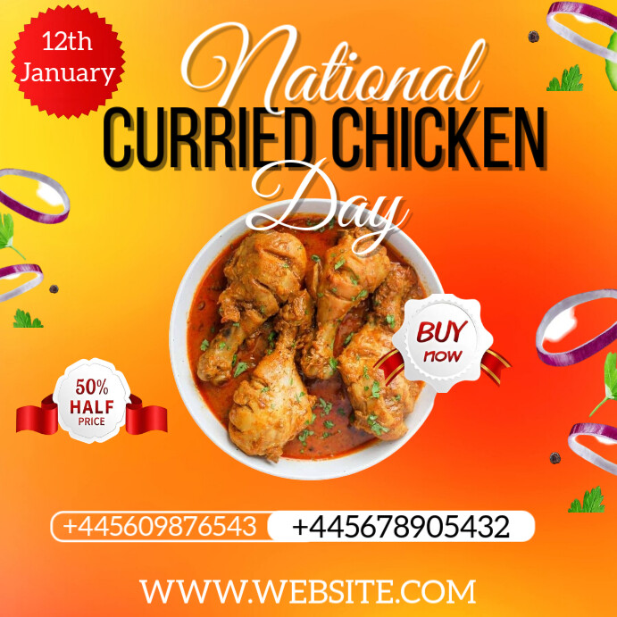 Copy of National curried chicken day | PosterMyWall