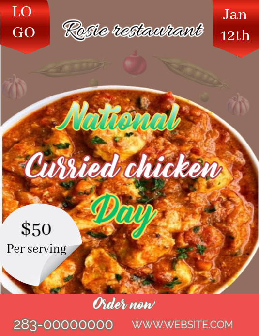 Modèle National curried chicken day | PosterMyWall