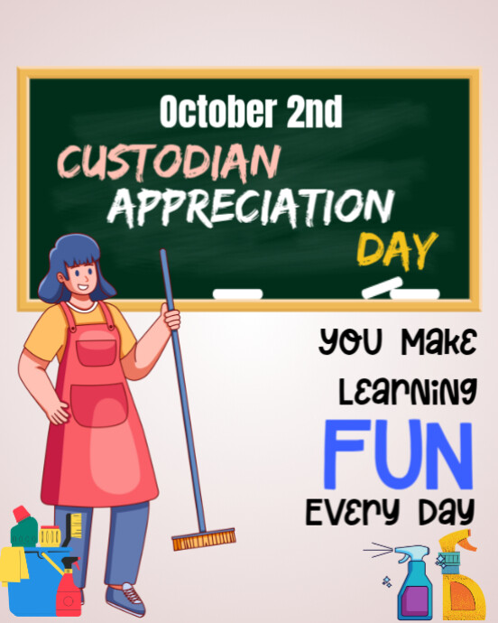 Modèle national custodian day | PosterMyWall
