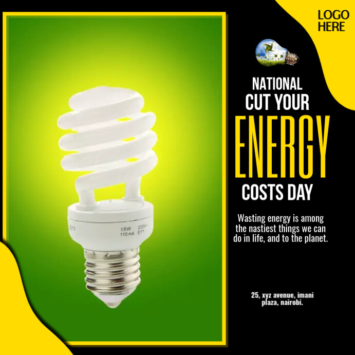 national cut your energy costs day Template | PosterMyWall