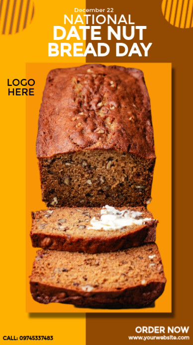 Copy of National Date Nut Bread Day Design | PosterMyWall