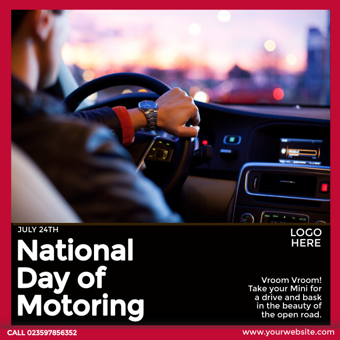 Modèle National Day of Motoring | PosterMyWall