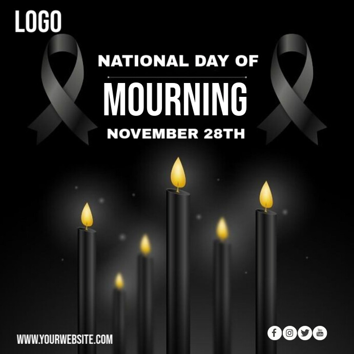 Plantilla de National day of mourning design and template | PosterMyWall