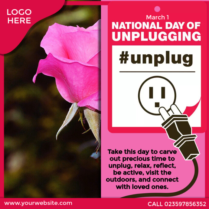 national day of unplugging design Template | PosterMyWall