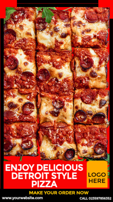 Copy of National Detroit Style Pizza Day Ad | PosterMyWall