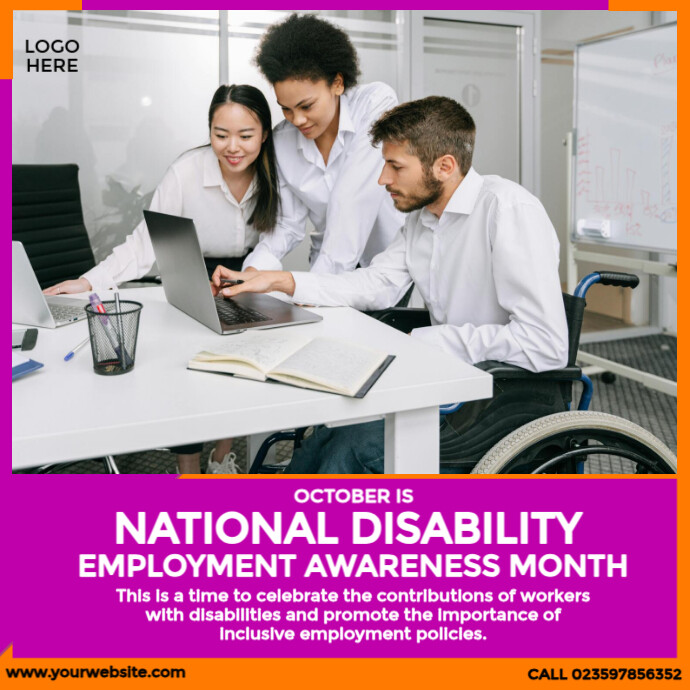 Plantilla de National Disability Employment Awareness Month Ad ...