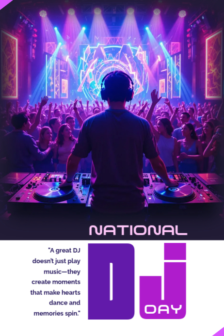 National DJ day, DJ day, Dj Template | PosterMyWall