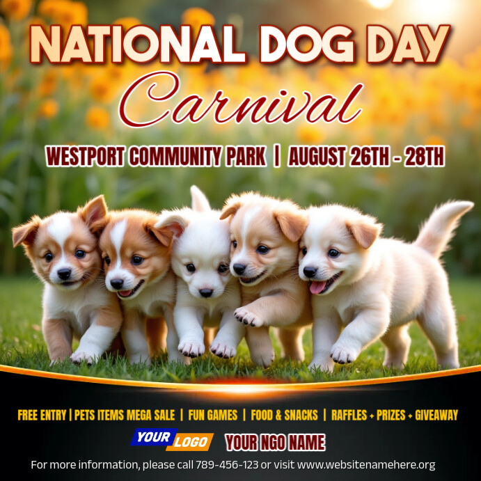 National Dog Day Event Flyer Template | PosterMyWall