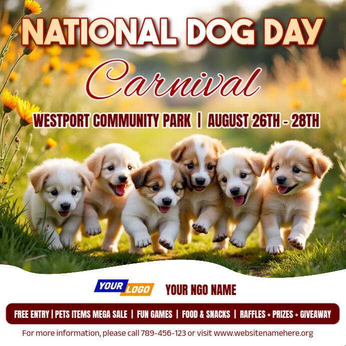 National Dog Day Event Flyer Template | PosterMyWall
