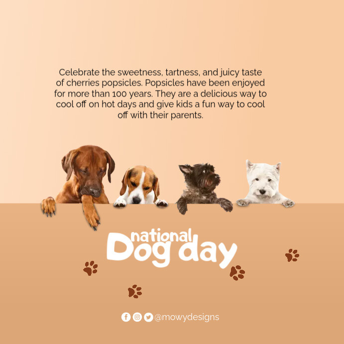 National Dog Day Instagram Post Templat | PosterMyWall