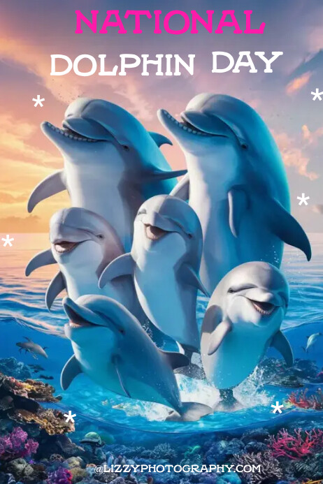 National Dolphin Day celebration poster Template | PosterMyWall