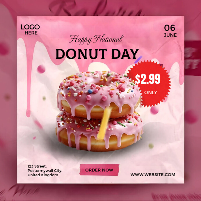National Donut Day Template | PosterMyWall