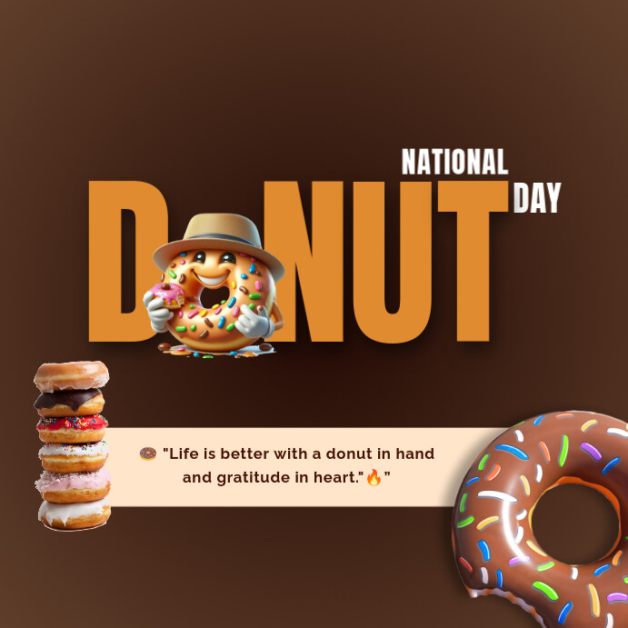 NATIONAL DONUT DAY Template | PosterMyWall
