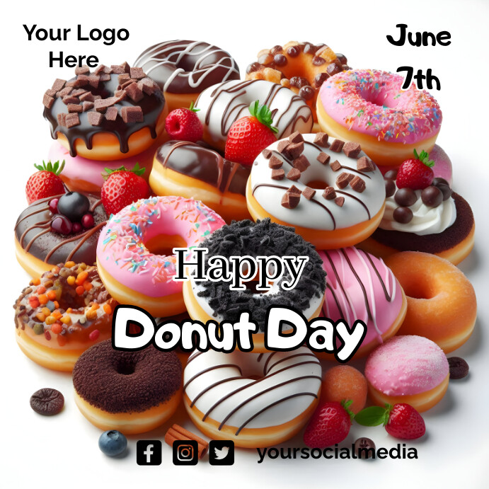 National Donut Day Instagram Post Template | PosterMyWall