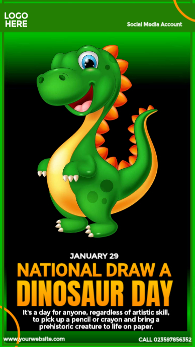 National Draw a Dinosaur Day Ad Template | PosterMyWall