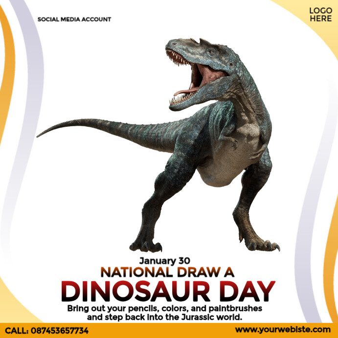 Copy of National Draw A Dinosaur Day | PosterMyWall
