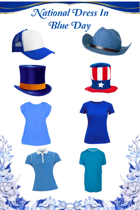 National Dress In Blue Day Template | PosterMyWall