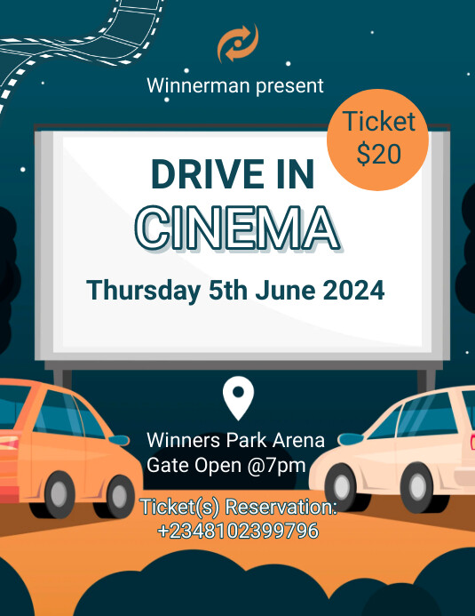 National Drive-In Movie Day Template | PosterMyWall