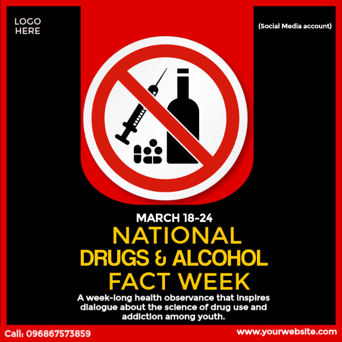 Modèle National Drug and Alcohol Facts Week | PosterMyWall