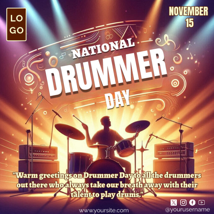National Drummer Day Template | PosterMyWall