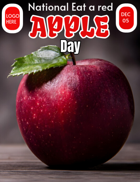 National eat a red apple day Template | PosterMyWall